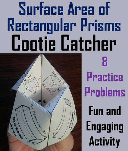 Surface Area of Rectangular Prisms Cootie Catchers | Teaching Resources