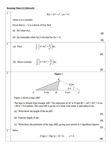 Keeping Time C2 Revision (Edexcel) | Teaching Resources
