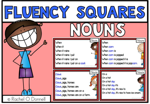 Reading Fluency Squares Nouns | Teaching Resources