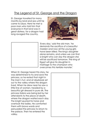 George and the Dragon creative writing worksheet by FranklinWatts ...