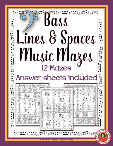 Bass Lines and Spaces Music Maze Puzzles | Teaching Resources