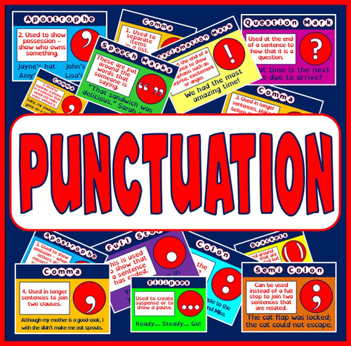 PUNCTUATION POSTERS - ENGLISH LITERACY KEY STAGE 2 , 3 , 4, DISPLAY ...