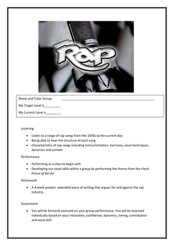 Music KEY WORDS - RAP by hblythe - Teaching Resources - TES