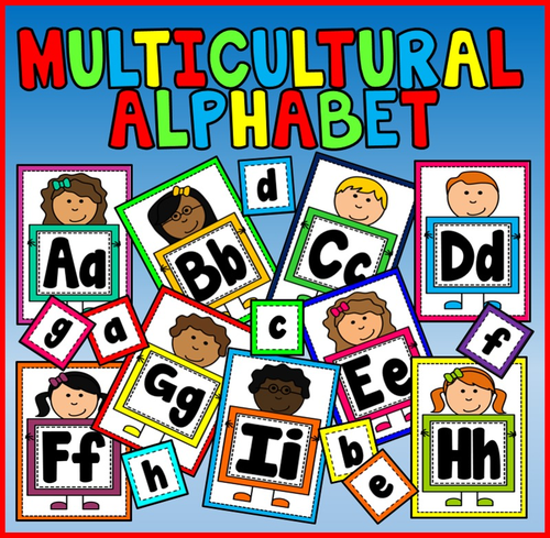 ALPHABET FLASHCARDS / POSTERS - A4 - MULTICULTURAL DIVERSITY - letters ...