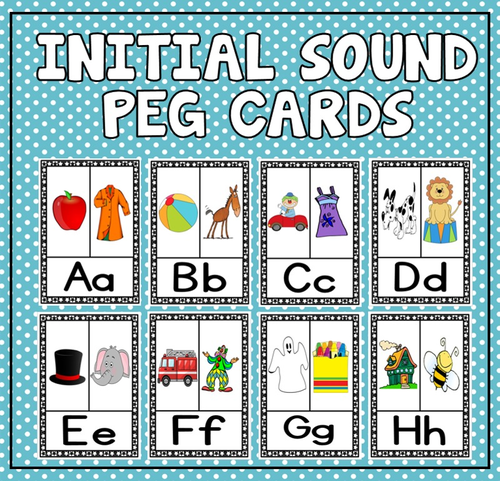 PEG CARDS - literacy, initial sounds, alphabet, phonics, English ...