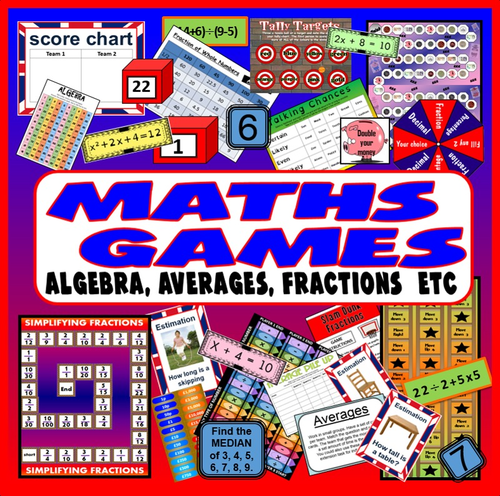 MATHS BOARD GAMES & ACTIVITIES TEACHING RESOURCES KS2-4 NUMBER TIMES ...