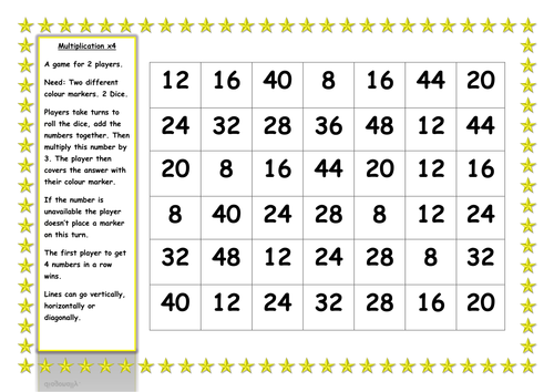 4x Table Game! by Mellyjay26 - Teaching Resources - Tes