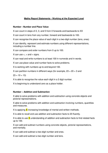 Report Comments Year 2 | Teaching Resources Report Comments Year 2 | Teaching Resources