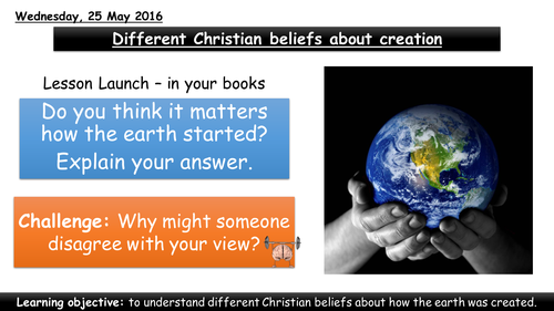 Different Christian beliefs about Creation by charlotte101 | Teaching ...