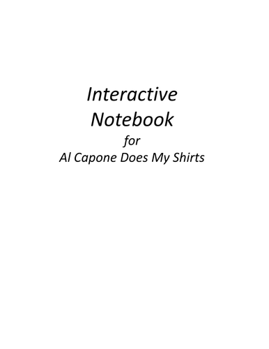 Interactive Notebook for Al Capone Does My Shirts | Teaching Resources
