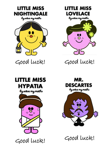 @Solvemymaths Mathematical Mr Men Good Luck Cards | Teaching Resources