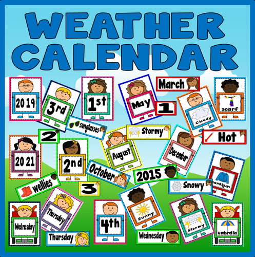 WEATHER CHART CALENDAR TEACHING RESOURCES MULTICULTURAL DIVERSITY EYFS ...