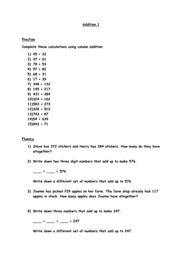 Year 3 Addition | Teaching Resources