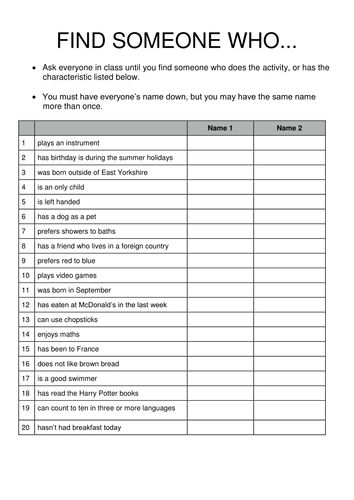 Bank of form time ideas and activities | Teaching Resources