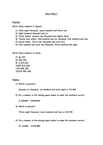 Year 6 Place Value | Teaching Resources