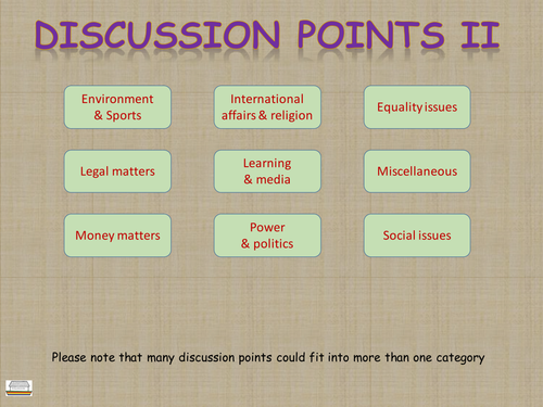 Discussion points by WiseArkResources - Teaching Resources - Tes