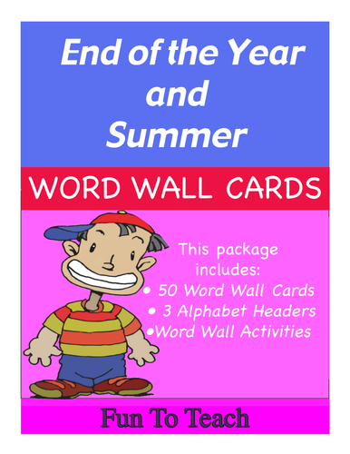End of the Year and Summer Vocabulary Word Wall | Teaching Resources