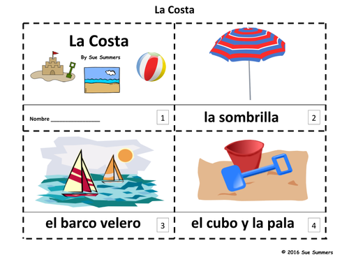 Spanish Seaside / Beach / Coast 2 Emergent Reader Booklets | Teaching ...
