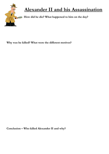 Alexander II's Assassination - Murder Mystery Activity (Tsarist Russia ...