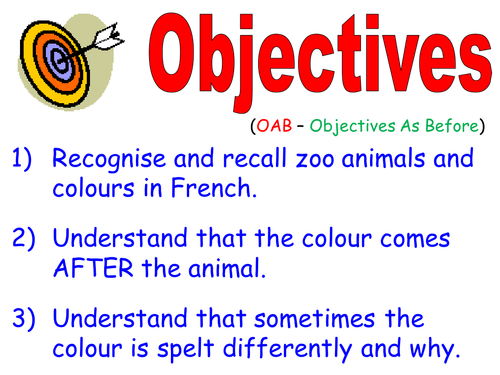 French zoo animals and colour agreement (plurals) | Teaching Resources