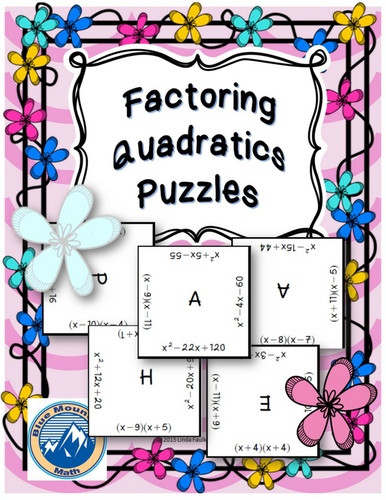 Factoring Quadratics Puzzle Set | Teaching Resources