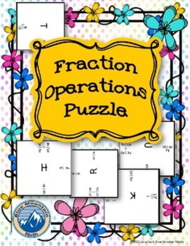 Fractions Operations Puzzle Set | Teaching Resources