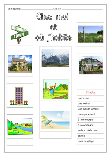 FRENCH - Chez Moi et Où J'Habite (Introduction) | Teaching Resources