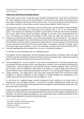 (Hard Times) Edexcel English Language GCSE - Unseen 19th Century ...