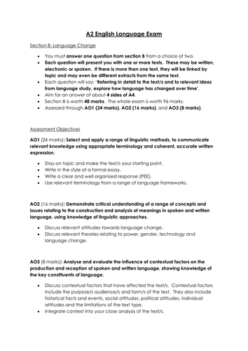Key Language Change Info by - UK Teaching Resources - TES