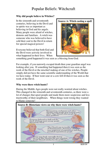 16th Century Witchcraft (HISTORY) by quirkyx - Teaching Resources - TES