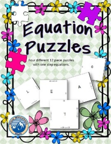 One Step Equation Puzzle Set | Teaching Resources