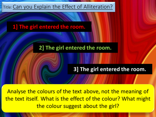 Analysing the Effect of Alliteration | Teaching Resources