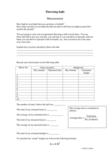 Measuring hand span by - UK Teaching Resources - TES