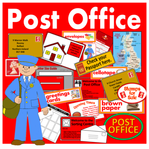 POST OFFICE ROLE PLAY TEACHING RESOURCES EARLY YEARS KEY STAGE 1-2 ...