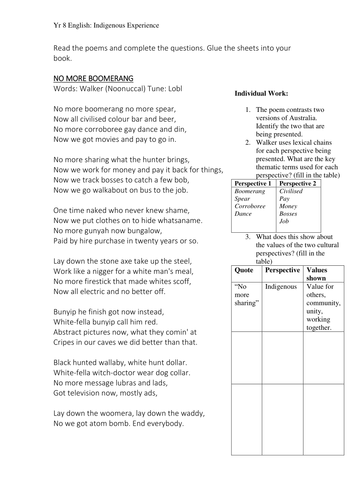 Indigenous Australian Poems by lrigb4 - UK Teaching Resources - TES