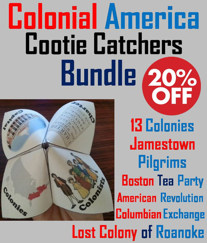 Colonial America Cootie Catchers Bundle | Teaching Resources
