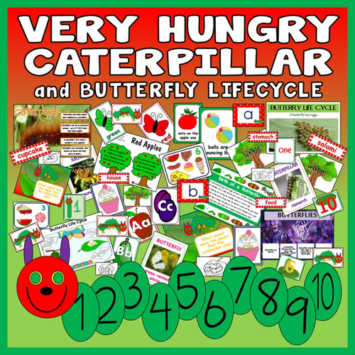 VERY HUNGRY CATERPILLAR STORYTEACHING RESOURCES EYFS KS 1-2 BUTTERFLY ...