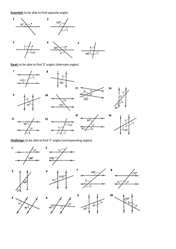 Angles on parallel lines differentiated lesson | Teaching Resources Angles on parallel lines differentiated lesson | Teaching Resources