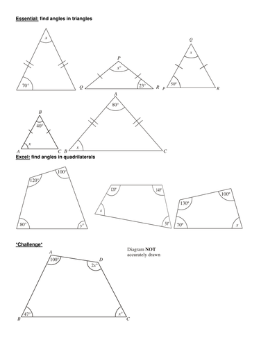 Angles in triangles and quadrilaterals - Code by - UK Teaching ...