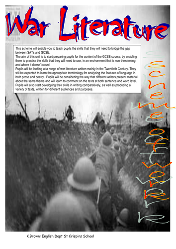 War Literature KS3 Complete SOW and resources | Teaching Resources War Literature KS3 Complete SOW and resources | Teaching Resources