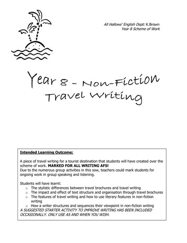 Travel Writing: KS3 Complete SOW and Resources | Teaching Resources Travel Writing: KS3 Complete SOW and Resources | Teaching Resources