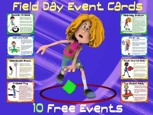 Field Day Event Cards- 10 FREE Events by ejpc2222 - Teaching Resources ...