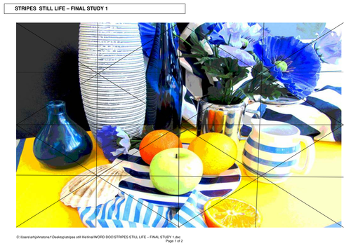 ART & DESIGN NATIONAL 5/HIGHER EXPRESSIVE STILL LIFE IMAGES "STRIPES ...