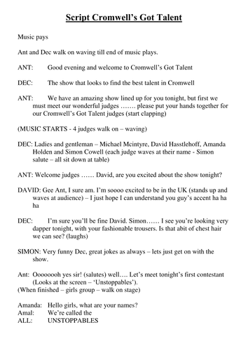 Y6 Leavers Assembly - Britains Got Talent by sophieharris36 | Teaching ...