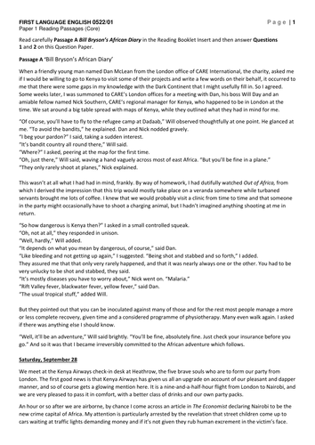 Cambridge English Language iGCSE style paper. | Teaching Resources Cambridge English Language iGCSE style paper. | Teaching Resources