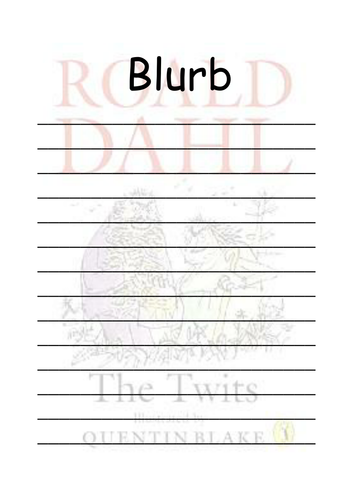 Roald Dahl, The Twits, Blurb Template | Teaching Resources