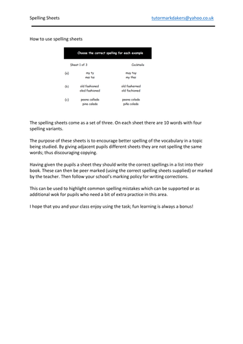 Key stage 3 spellings by coreenburt - Teaching Resources - TES