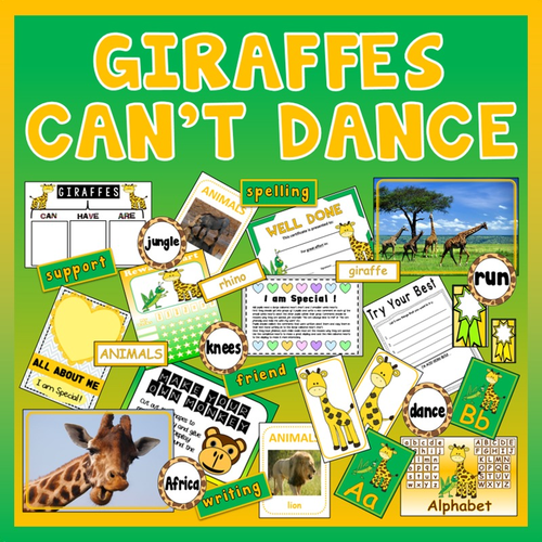 GIRAFFES CAN'T DANCE STORY TEACHING RESOURCES EYFS KS 1-2 ENGLISH ...