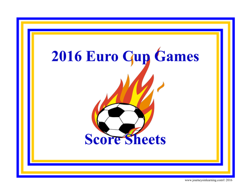 Euro Cup Games Score Sheets | Teaching Resources