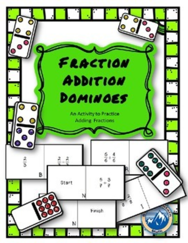 Fraction Addition Domino set | Teaching Resources